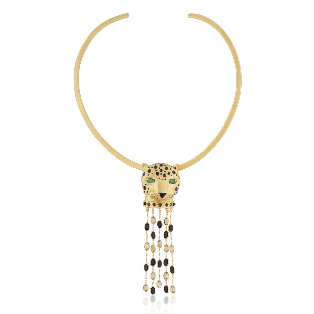 Leopard Head Necklace with Stones – BOHÈME by Véro